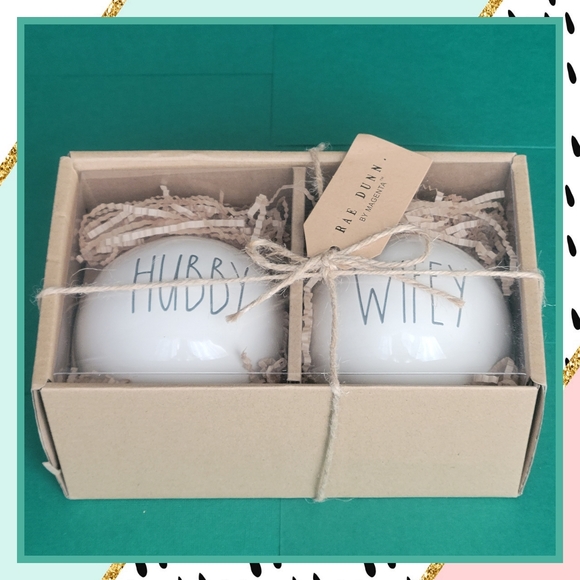 Rae Dunn | Other | Rae Dunn White Hubby And Wifey Set Of Two Ceramic ...